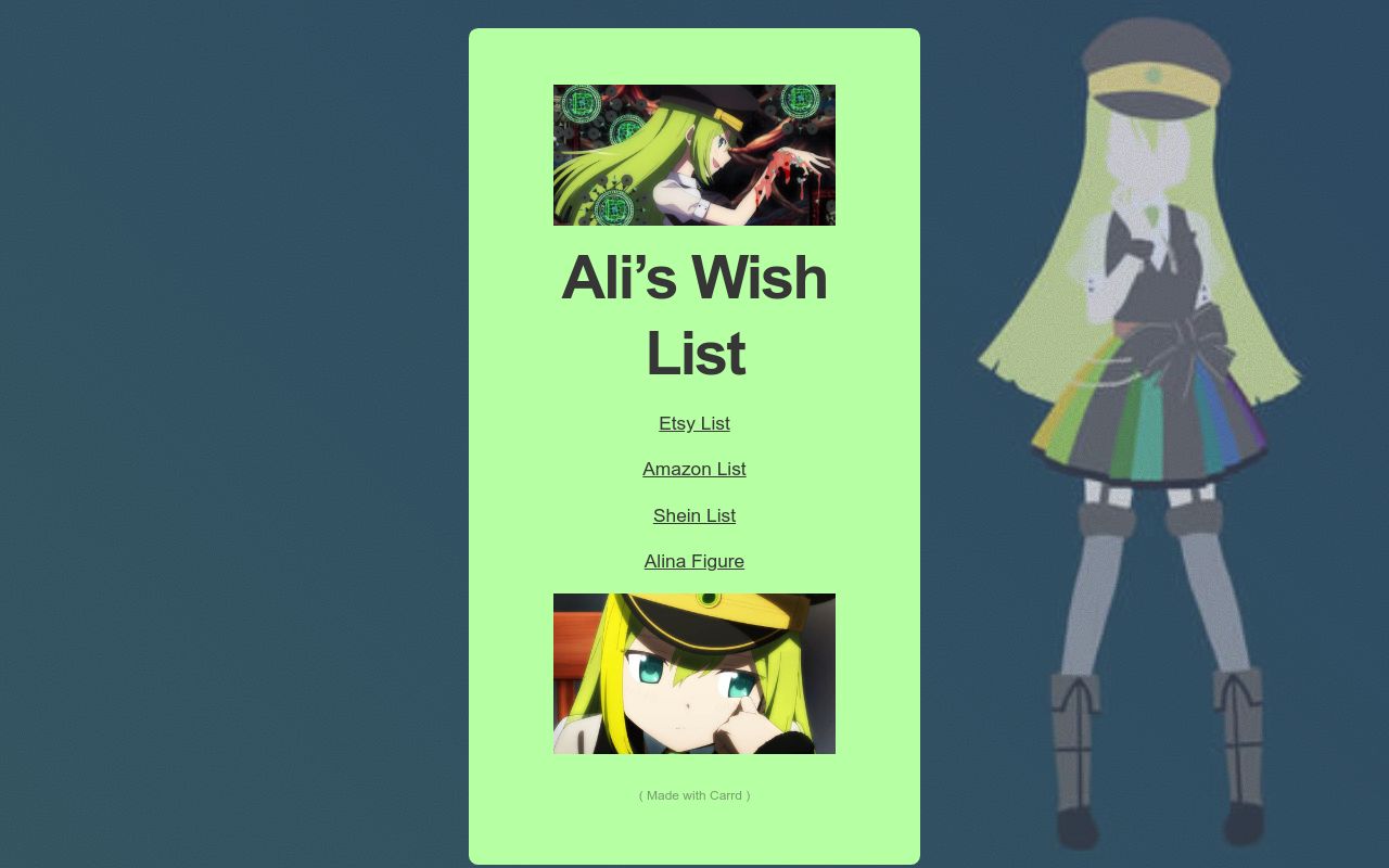 ali’s wish list